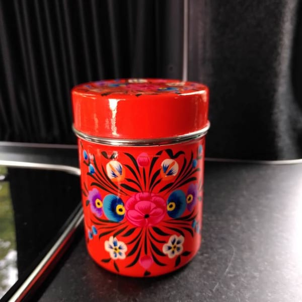 Hand Painted Masala Dabba Spice Tin, Spice Dabba, Beautiful Masala Box ...