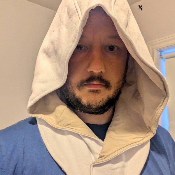 Devil Hood Red Rise Mask Faux Leather Hoodie Hand Ninja Assassin King ...