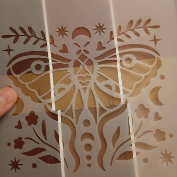 Moth Stencil, Moth Floral Stencil, Moth Insect Stencil Design, Tattoo ...