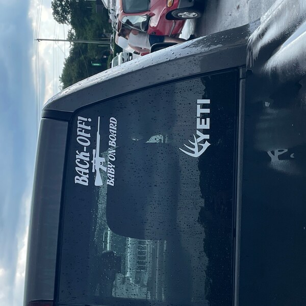 BACK OFF Baby on Board Custom Car Truck Van Window or Bumper Sticker ...