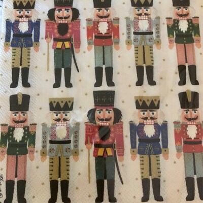 Christmas Nutcracker Napkins PAPER Cocktail Size Decoupage Art Journal ...