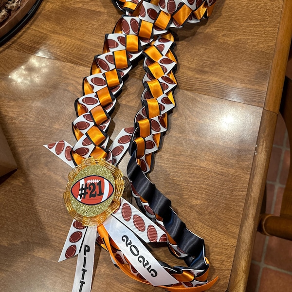 Football Ribbon Lei/senior Night/sport Night/graduation Leis/spirit ...