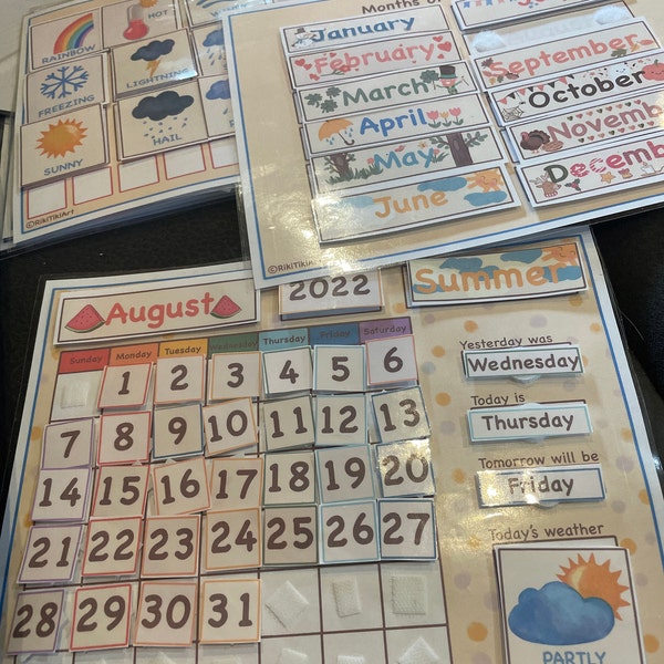 Homeschool Wall Calendar Perpetual Calendar Kids Calendar, Classroom ...