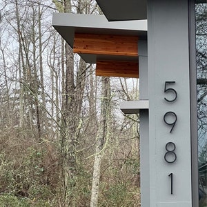 House Number 5 Inch Floating Modern House Numbers Made by - Etsy