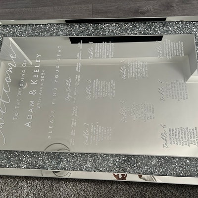 Mirror Table Plan/ Wedding Table Plan / Mirror Seating Plan/ Wedding ...