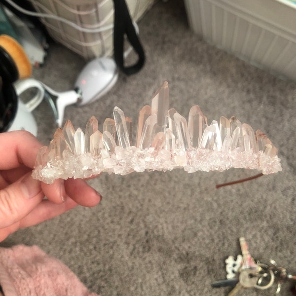 Quartz Cluster Crown, Raw Clear Crystal Crown,boho Crystal Crown,bridal ...
