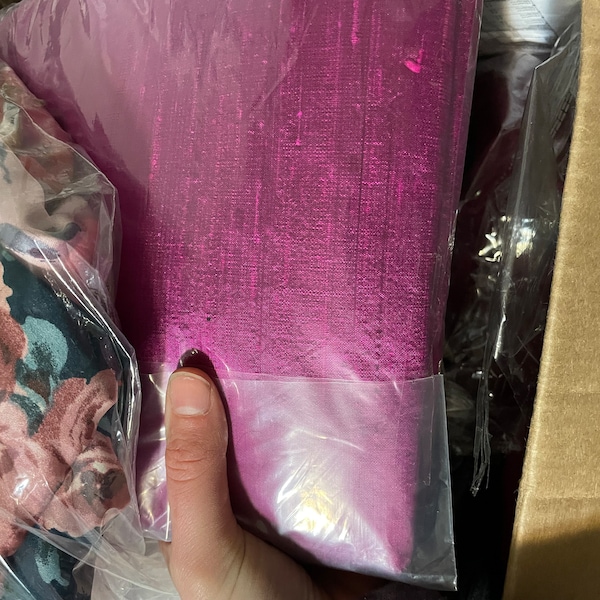 Dark Fuchsia Pink 100% Pure Silk Fabric by the Yard / Metre, 41 Inch ...