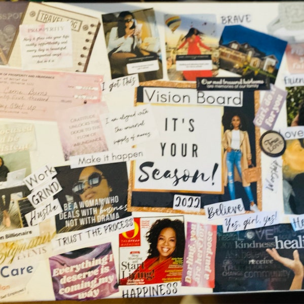 Vision Board Printable Kit | Vision Board Cards | Printable Affirmation ...