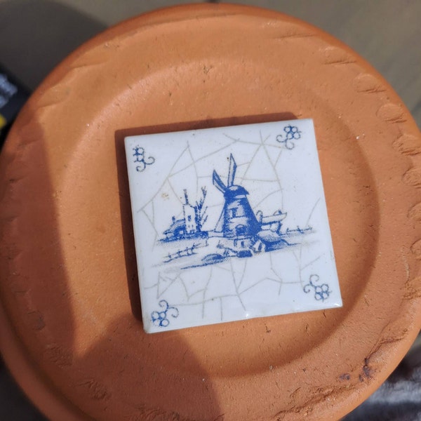Vintage 1950s Driessen Chocolate Tiles – Dutch Ceramic Delft Style ...
