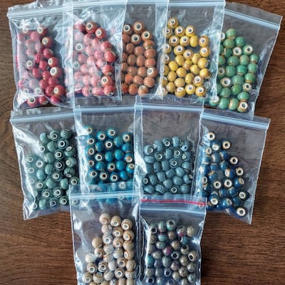 6mm Handmade Multi-color Ceramic Beads, Glazed Ceramic Beads, 2.5mm ...