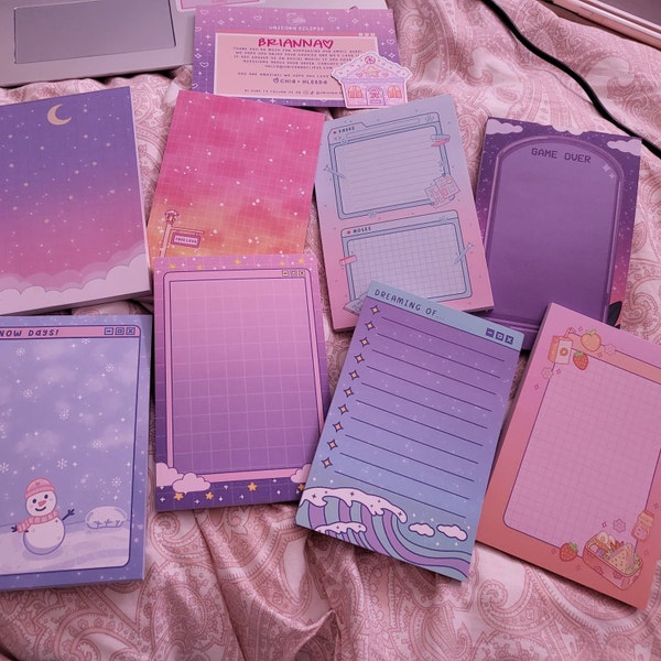 Purple Gradient Clouds Aesthetic Message Memo Notepad - Etsy