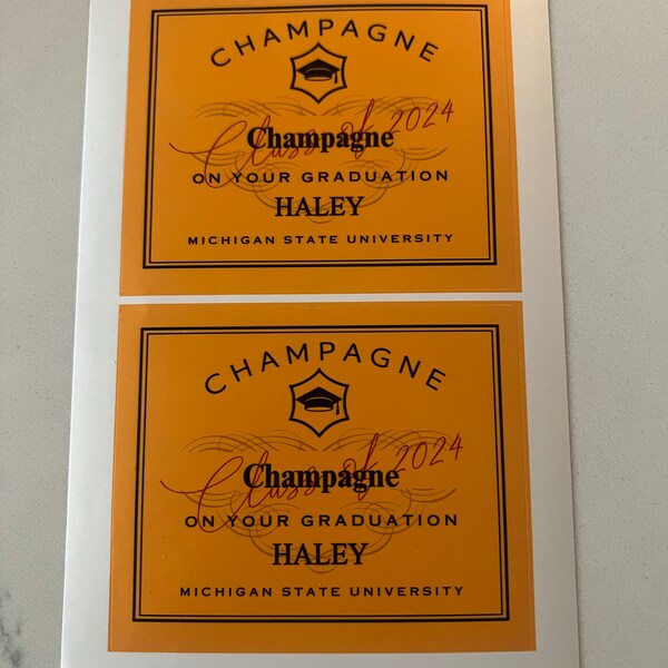 Custom Graduation Champagne Labels Graduation Gifts for Her Graduation ...