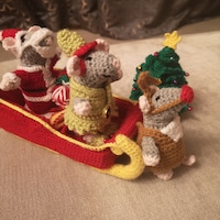 Christmas Mice, Tree & Sleigh Crochet Pattern - Etsy UK