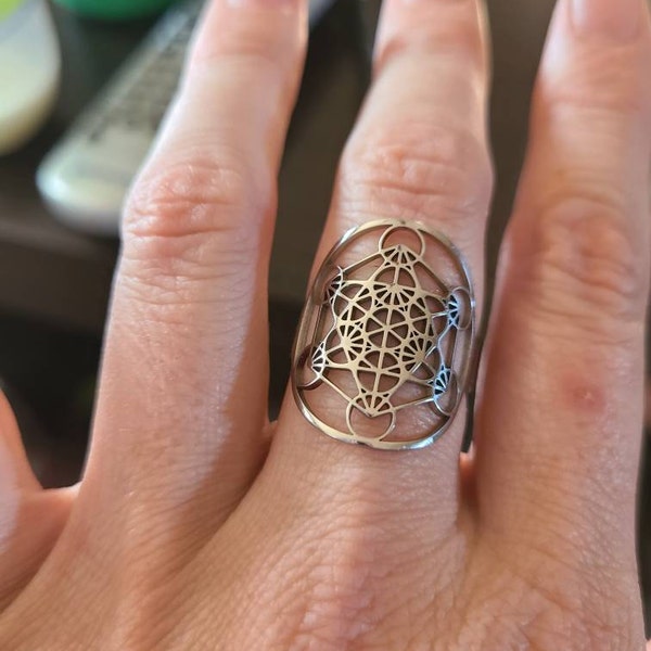 Metatron's Cube Ring - Stainless Steel - Etsy