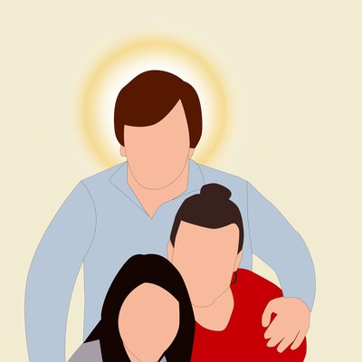 Memorial Custom Line Drawing, Digital Portrait, Family Loss, Family ...