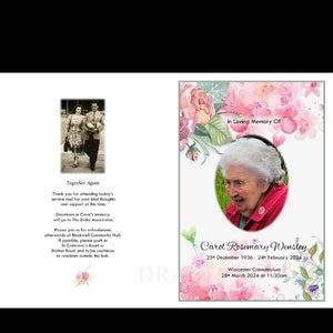 Personalised Funeral Order of Service & Laminated Memorial Cards Forget ...