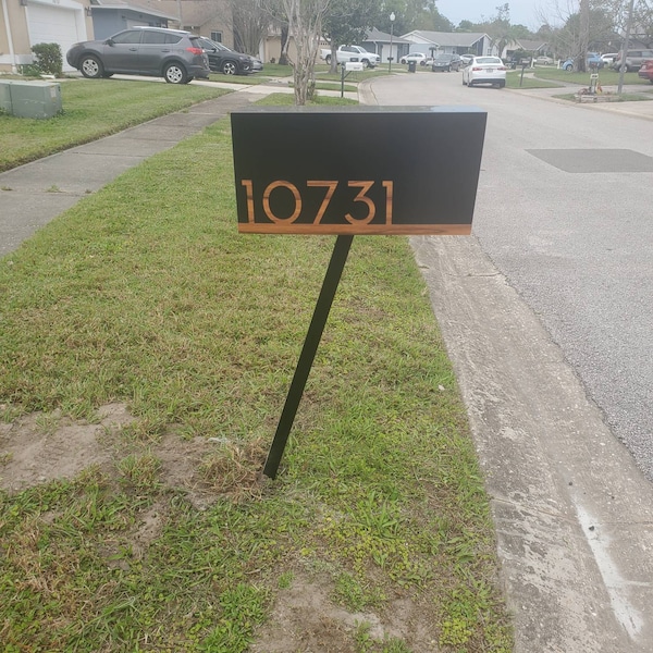 Contemporary Post Mounted Mailbox, Aluminum Black Body With Aluminum ...