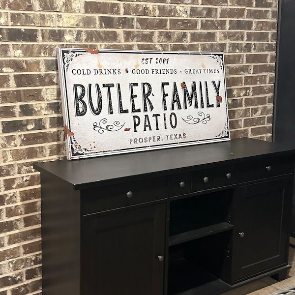 Farmhouse Patio Sign | Outdoor Patio Signs Family Wall Art | Patio Art ...