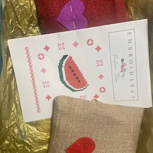 Palestinian Embroidery Cross Stitch DIY Tatreez Kit 5in Hoop With 4 ...