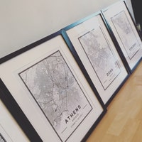 Custom City Map Prints, Personalised Bundle Gallery Wall, City Poster ...