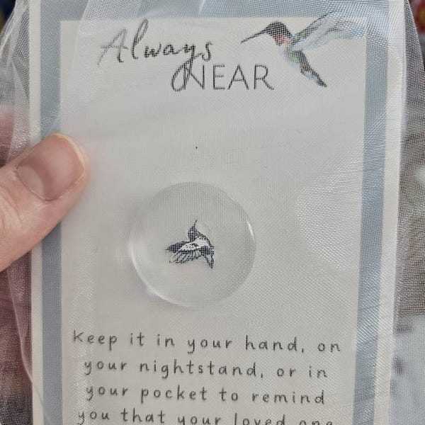 Hummingbird Always Near Glass Gem - Pocket Token, Angelversary ...