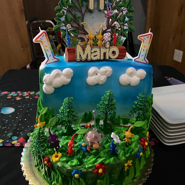 Pikmin Cake Topper, Pikmin Theme Party, Birthday Cake Topper, 3D Cake ...