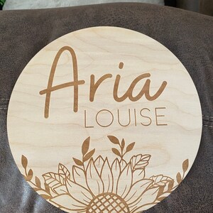 Sunflower Name Sign Custom Wood Baby Name Sign Floral - Etsy