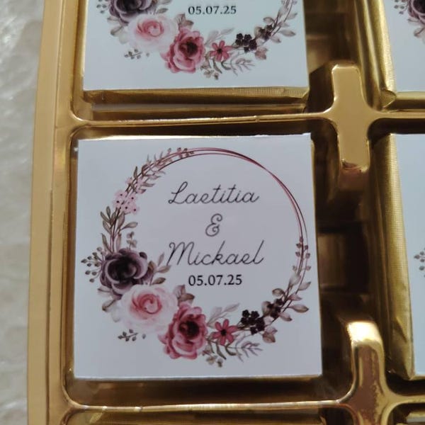 50 Wedding Neapolitan Chocolate Favours - Personalised Chocolate ...