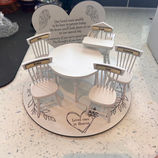 Wedding Memorial Set, Loved Ones in Heaven, WHITE, Wedding Memory Table ...