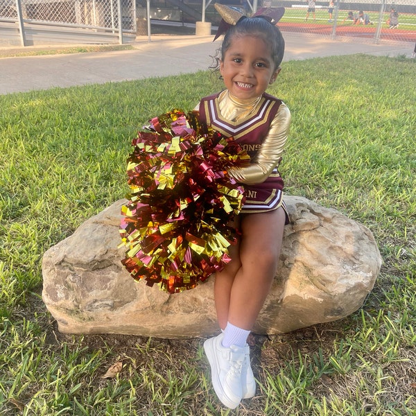 Maroon & Gold Cheer Uniform, Customized Cheerleading Uniform, Girls ...