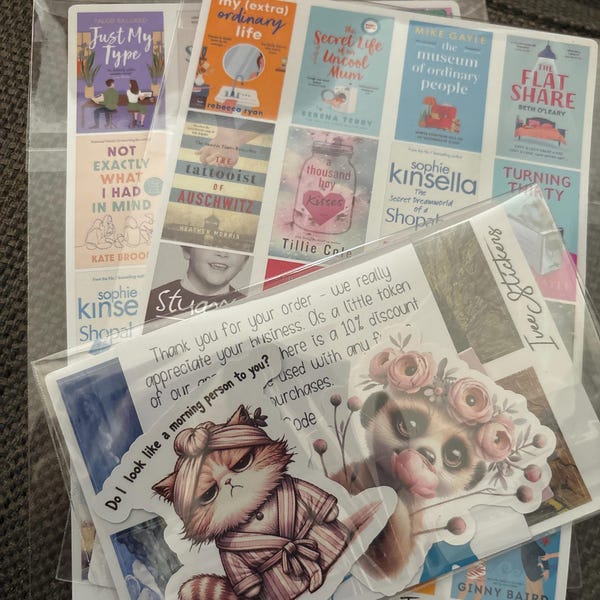 Custom Book Covers Sticker Sheet - Etsy