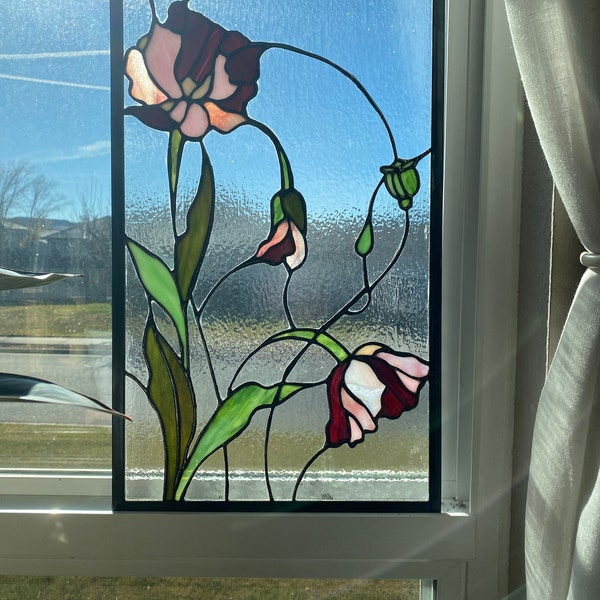 Flower Stained Glass Pattern PDF, Stain Glass Crocus Flower Pattern to ...