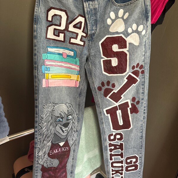Custom Painted Jeans | Senior Jeans |graduation Jeans| Personalized ...