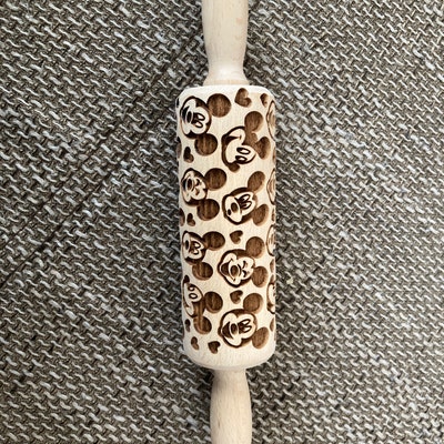 Mickey Mouse Mini Rolling Pin, Embossing Rolling Pin, Laser Engraved ...