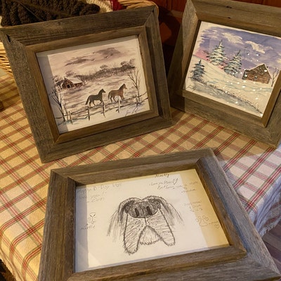 Cornerblock Frame in Rust Farmhouse Picture Frame Wood Picture Frame - Etsy