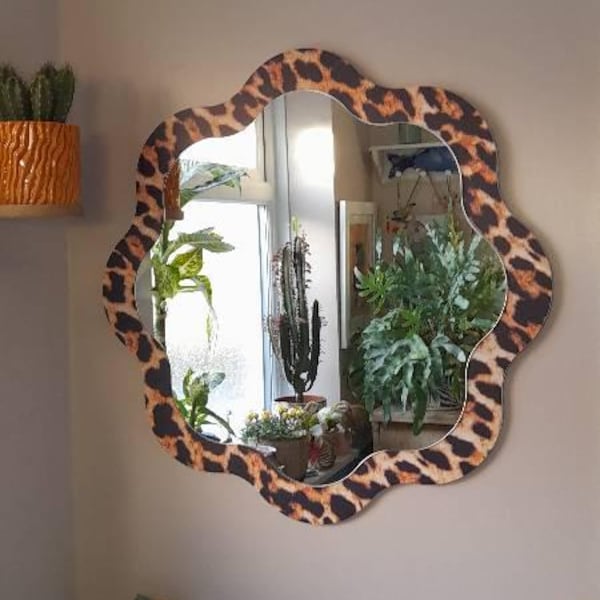 Leopard Print Mirror for Wall , Mirror for Living Room Over Fireplace ...