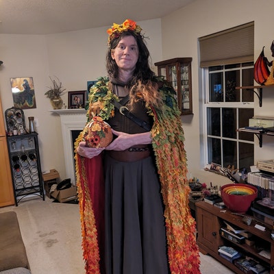 Autumn Cloak With Leather Leaf and Fungi Details - Etsy