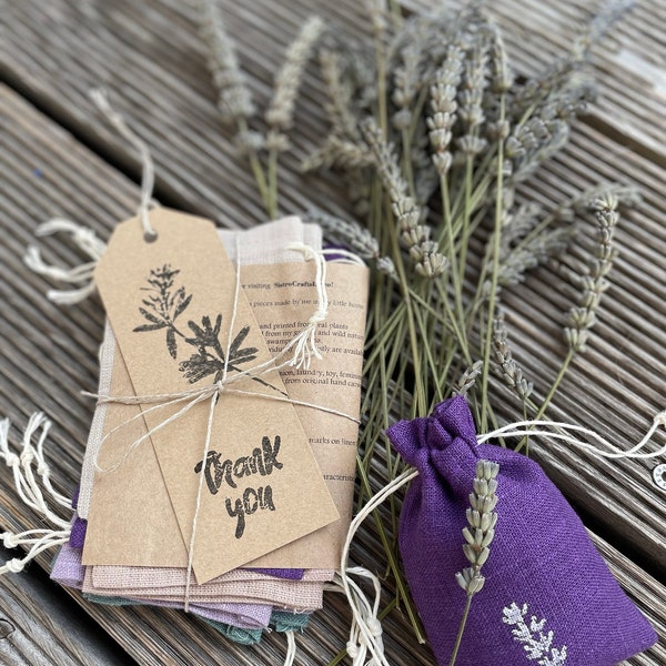 20/25 Empty Linen Sachets, Bag for Lavender, Nature Inspired Gift Pouch ...