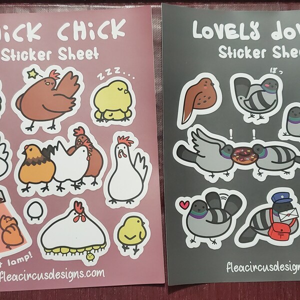 Pigeon Dove Sticker Sheet Stickers Planner Vinyl Kiss Cut Matte ...