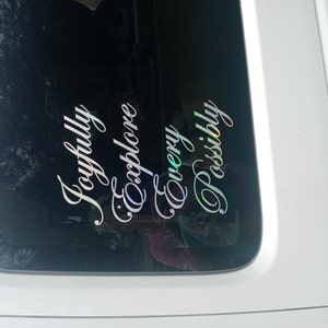 CUSTOM TEXT Script VERTICAL Windshield Vinyl Side Decal Sticker Car ...