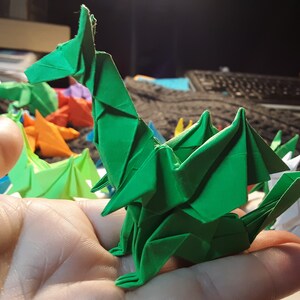 Handmade Red Origami Dragon Paper Dragon Decoration Fantasy - Etsy