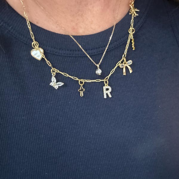 Custom Charm Necklace | Gold Charm Bracelet | Design Your Own Charm ...