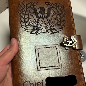 Single Anchor, Navy Chief Charge Book, Leather Journal Cover, Log Book ...