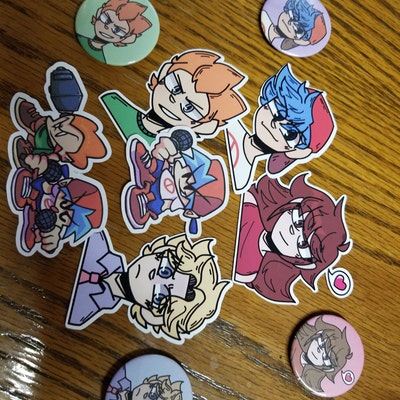 Friday Night Funkin FNF Stickers and Buttons - Etsy