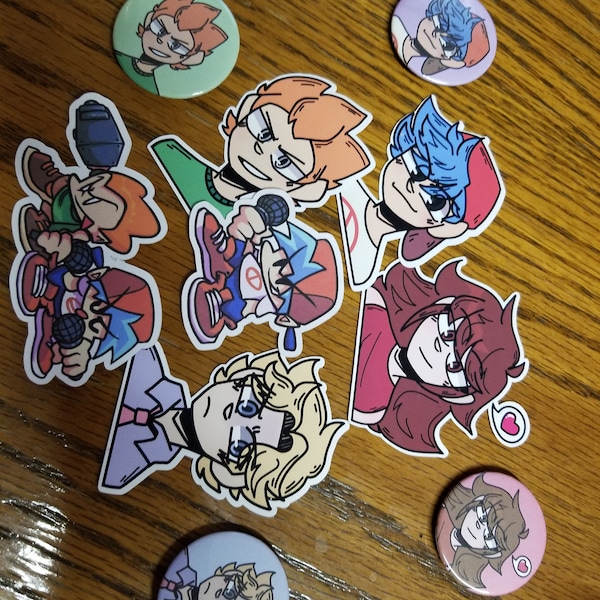 Friday Night Funkin FNF Stickers and Buttons - Etsy