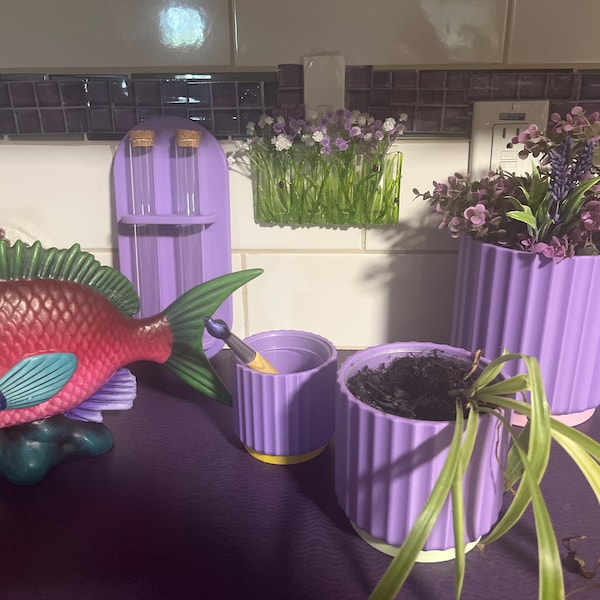 Color Pop Rainbow Planter Trio: 3D Printed Colorful Plant Pot Set - Fun ...