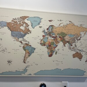 Places You've Been World Map, Large Detailed Push Pin Travel Map ...