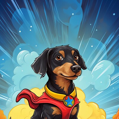 Custom Superhero Pet Portrait, One Dog per Fee Digital Only Comic-style ...