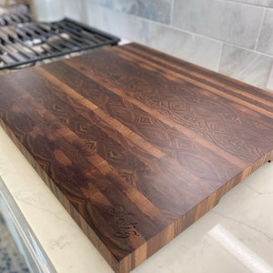 Large Walnut End Grain Cutting Board Butcher Block Manly | Etsy
