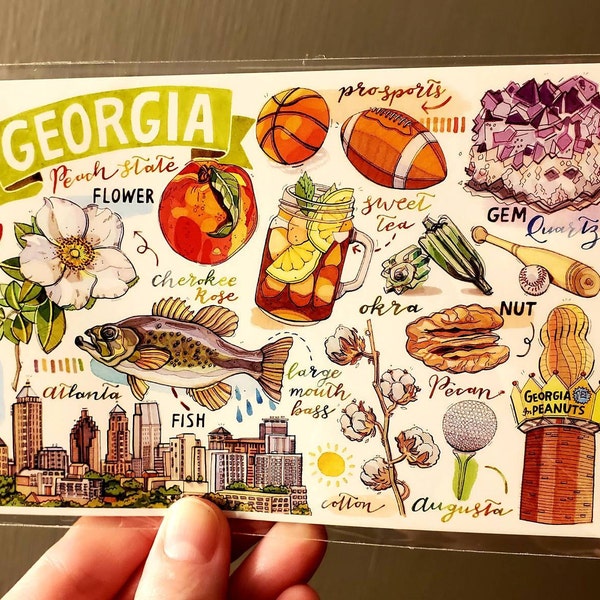 Georgia State Postcard. - Etsy